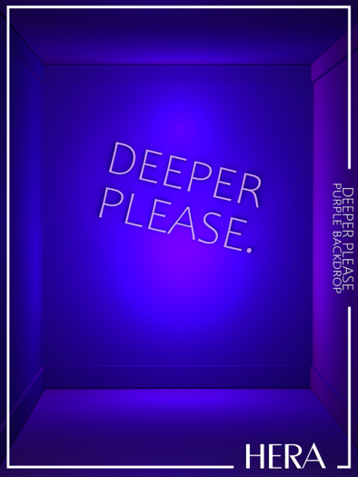 Second Life Marketplace - HERA - Deeper Please Backdrop. Purple